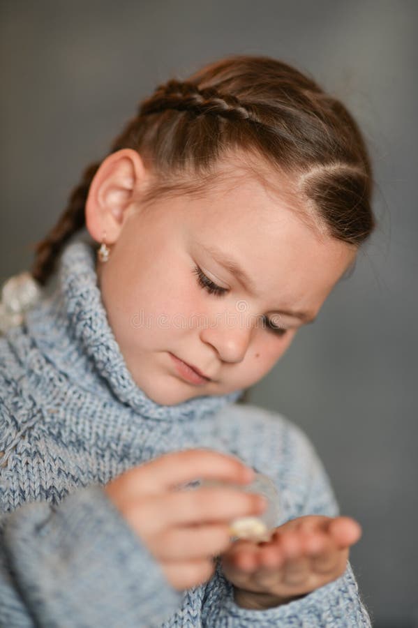 Cute Sick Girl Taking Medicines Stock Photo - Image of ache, face ...