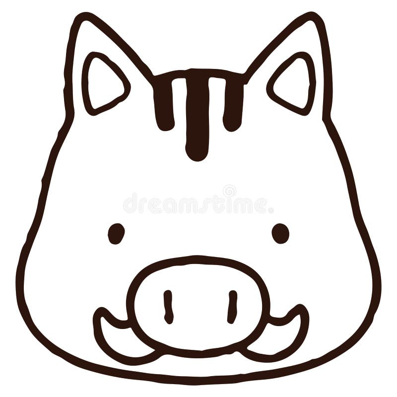Boar. Line art. stock vector. Illustration of product - 88160841