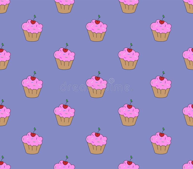 Cute Simple Cakes Seamless Pattern Stock Vector - Illustration of ...
