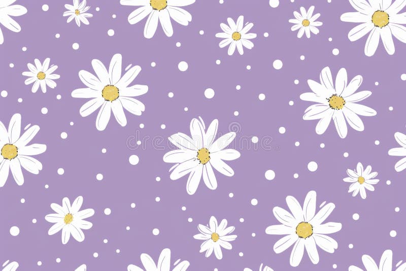 Cute simple daisy pattern stock illustration. Illustration of clean - 346573738