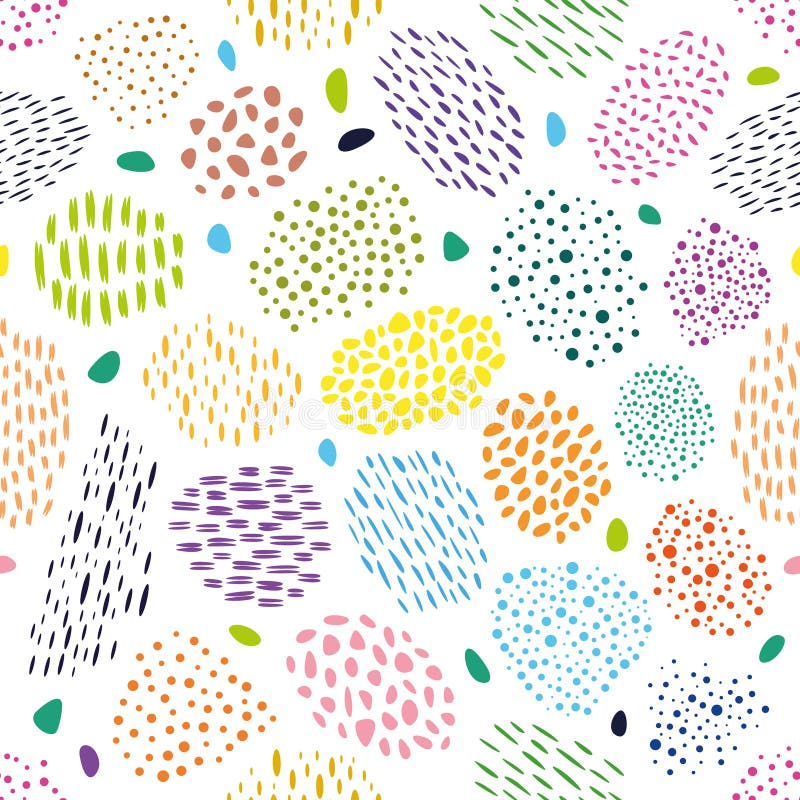 Cute Simple Dotted Shapes Seamless Pattern Stock Illustration ...