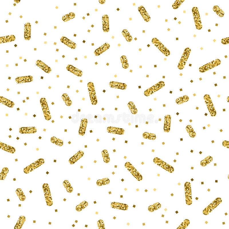 Cute Simple Golden Glitter Sprinkles Seamless Pattern Stock Vector ...
