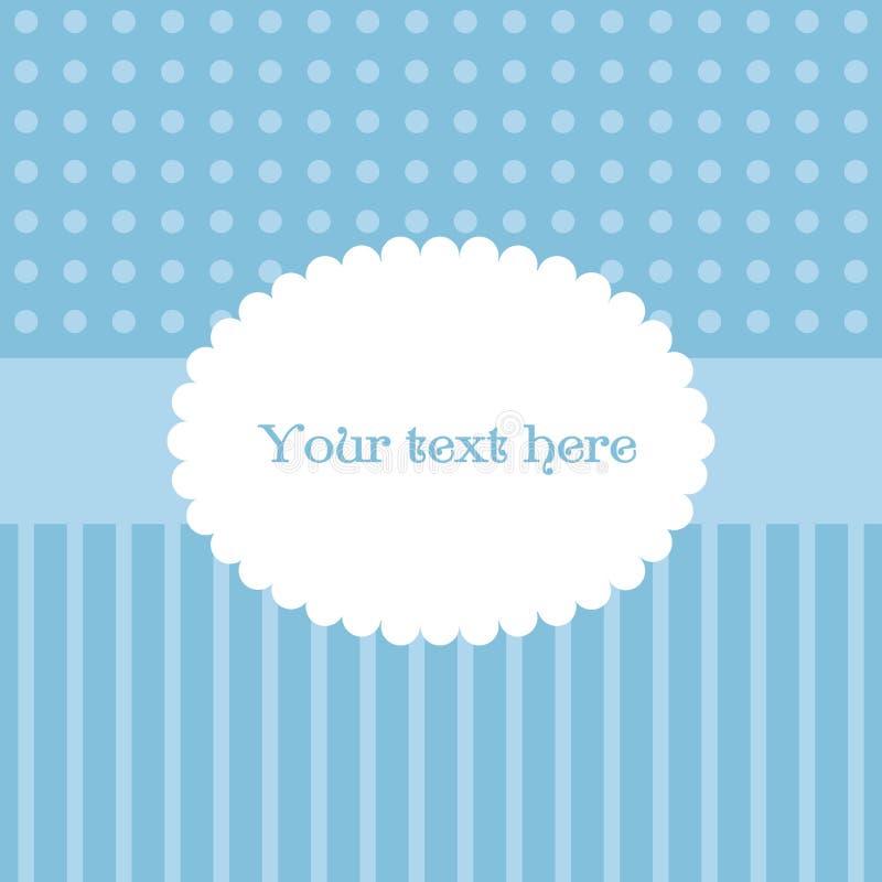 Cute Simple Greeting Card in Blue and White Colors. Stock Vector ...