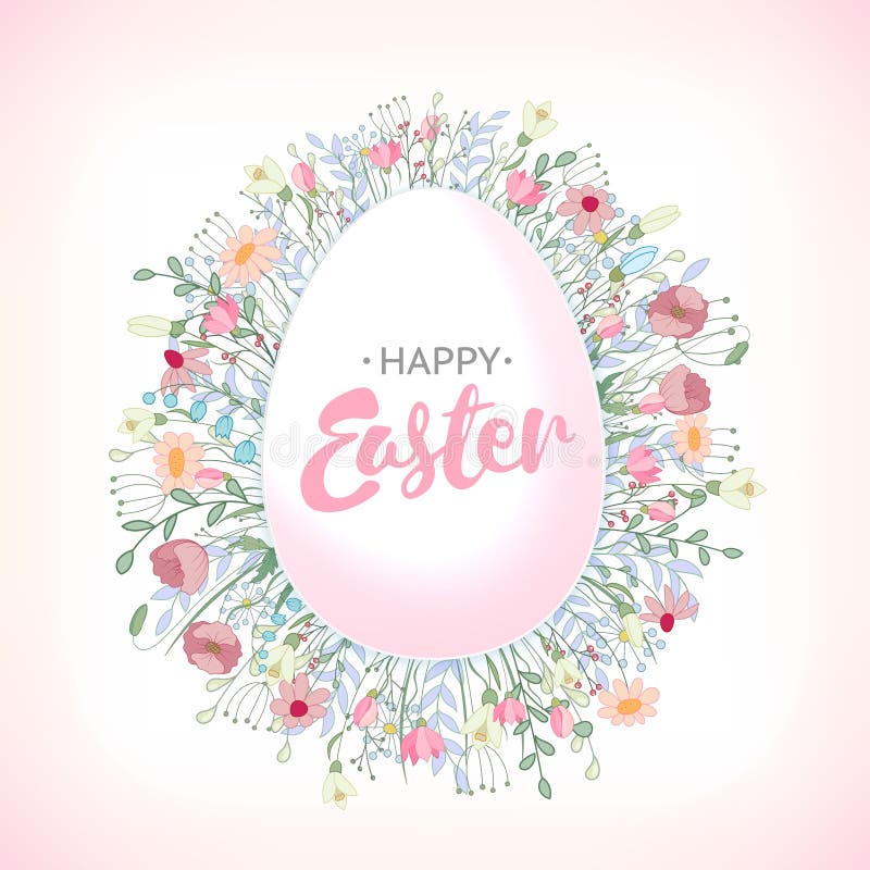 Cute and Simple Greeting Card for Easter Stock Vector - Illustration of ...