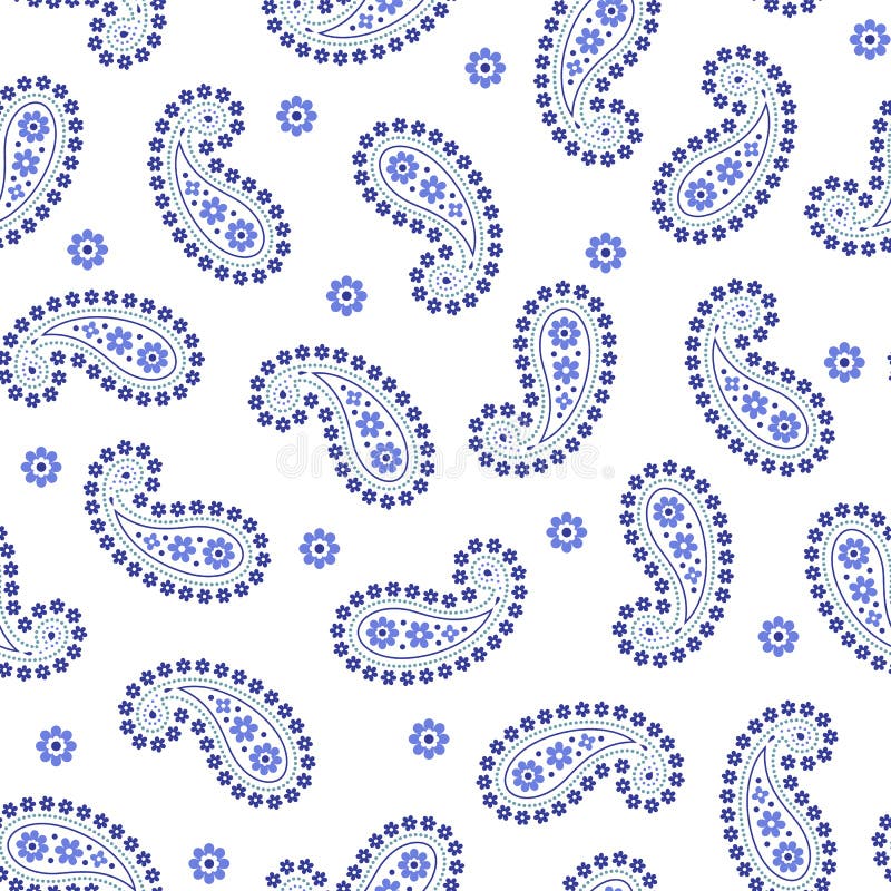 Cute and Simple Paisley Seamless Pattern, Stock Vector - Illustration ...