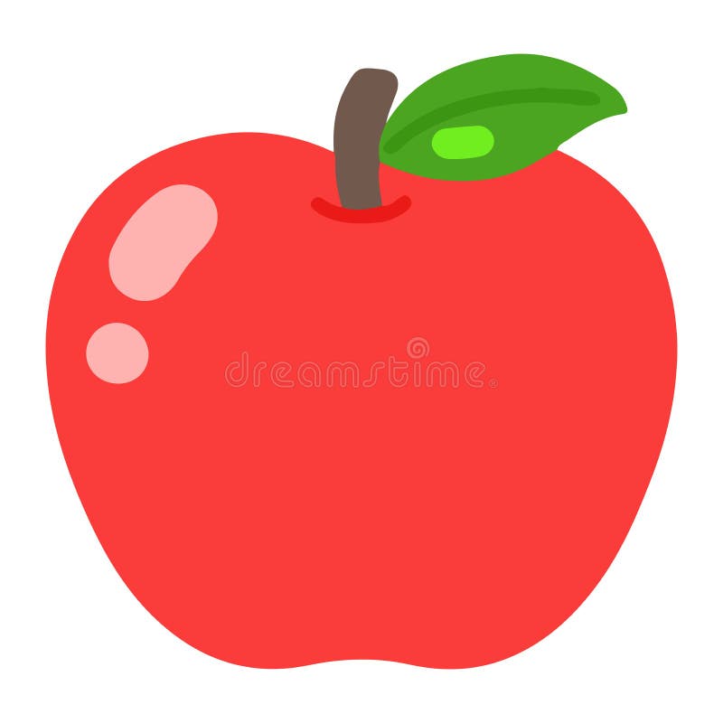 Cute and simple red apple stock vector. Illustration of symbol - 226597439