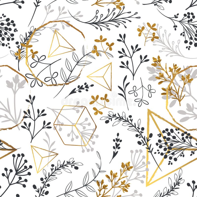 Cute Simple Rustic Wallpaper Pattern with Florals Stock Vector ...