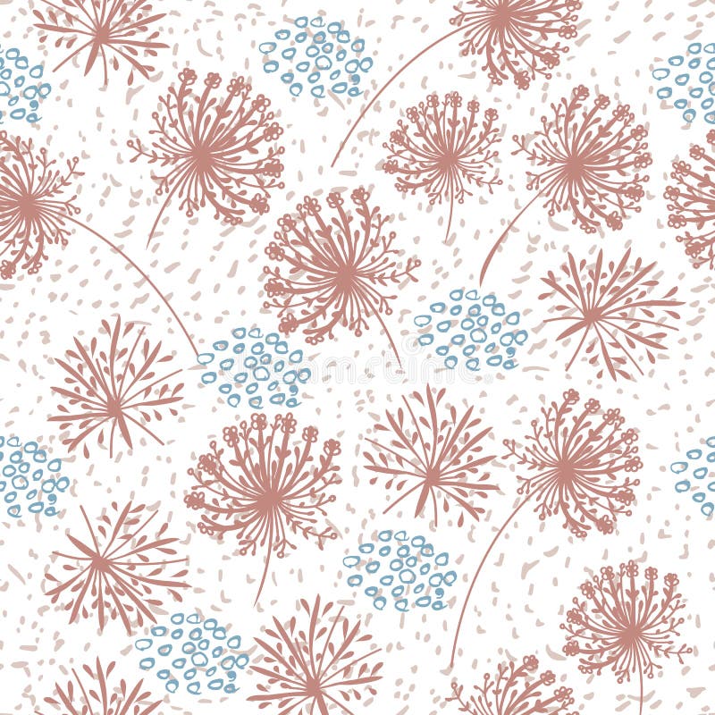 Cute Simple Rustic Wallpaper Pattern with Strokes, Spots and Florals ...