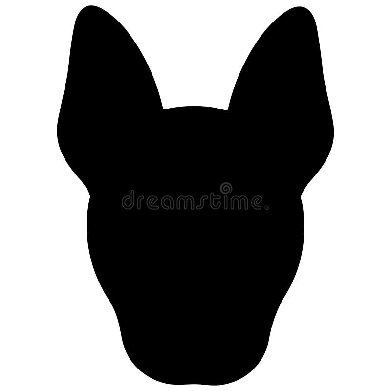 Cute and Simple Silhouette of Bull Terrier Dog Front Head Stock Vector ...