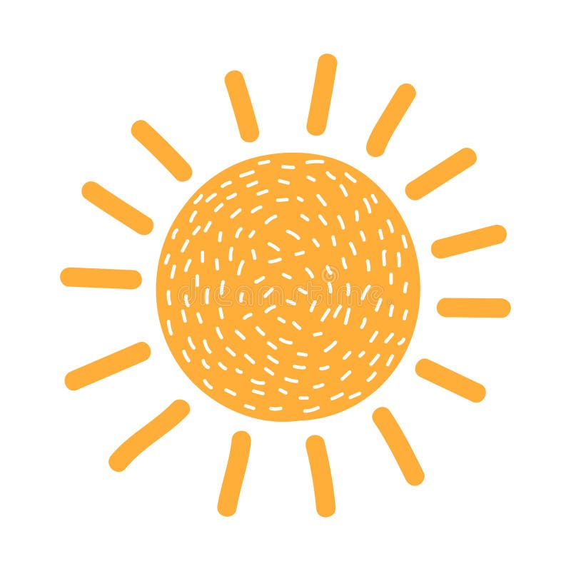 Cute Simple Yellow Sun Isolated Vector Icon Stock Vector - Illustration ...