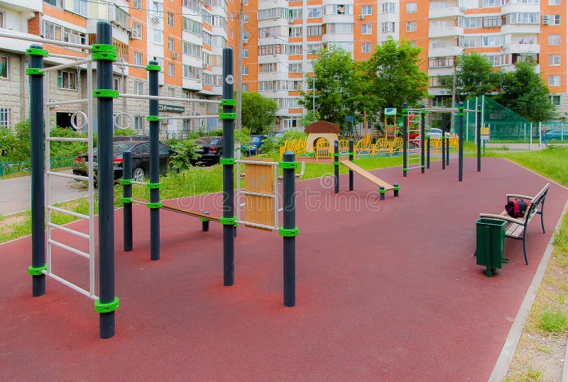 Exercise Machine on the Playground, Summer, while No One is There ...
