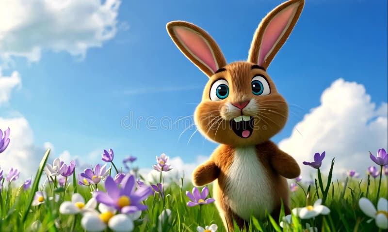 Cute Singing Easter Bunny on Spring Meadow Stock Footage - Video of ...