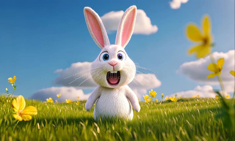 Cute Singing Easter Bunny on Spring Meadow Stock Video - Video of april ...