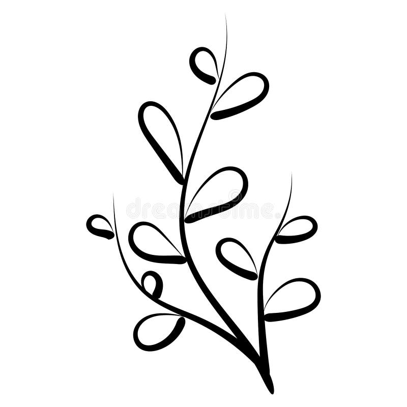 Cute Single Hand Drawn Floral Elements in Doodle Style Stock Vector ...