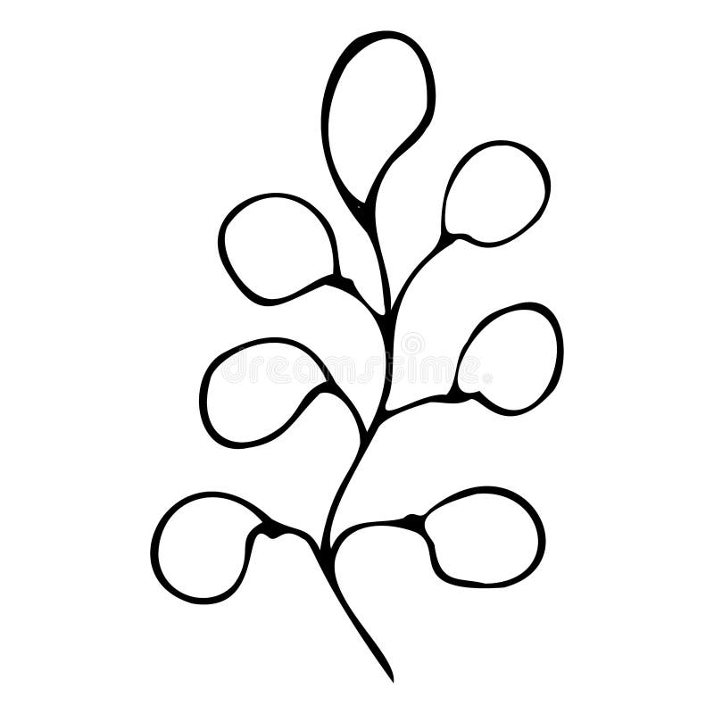 Cute Single Hand Drawn Floral Elements in Doodle Style Stock Vector ...