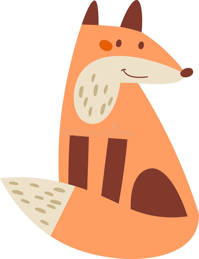 Cute Sitting Fox stock vector. Illustration of forest - 289333195