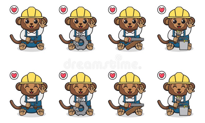 Ape Construction Monkey Stock Illustrations – 86 Ape Construction ...