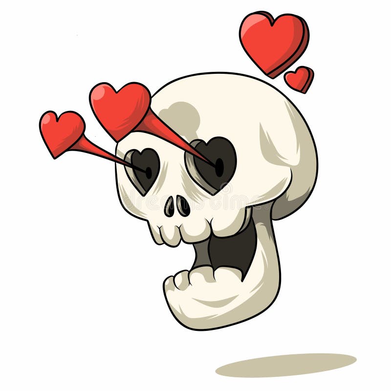 Cute Skull Fell in Love at First Sight Vector Image Stock Vector ... Cute Skull Fell in Love at First Sight Vector Image Stock Vector ...