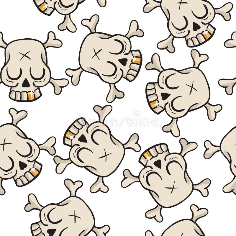 Cute skull pattern stock vector. Illustration of element - 69895671