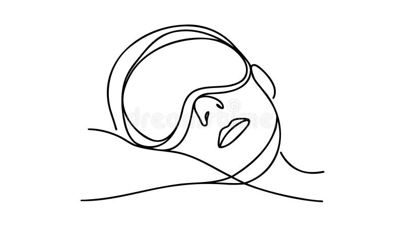 Cute Sleep Mask. World Sleep Day. Hug Pillow. One Line Drawing Stock ...