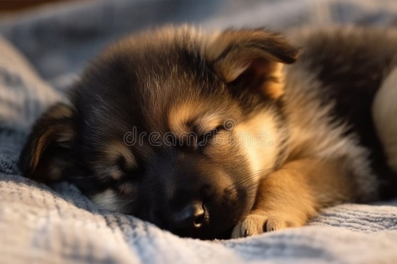 German Shepherd And Baby Sleeping