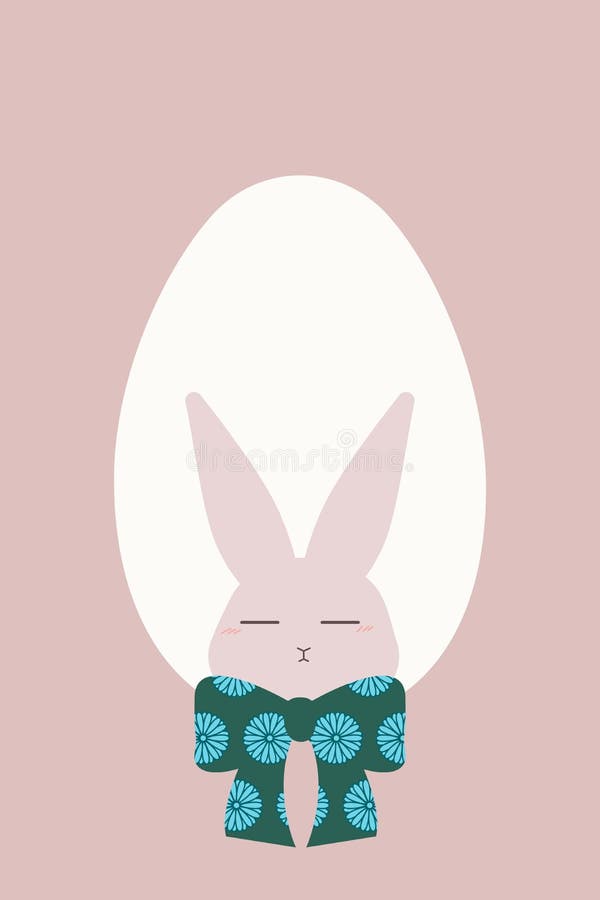 Cute Sleepy Easter Bunny in Pink Colors Stock Vector - Illustration of ...