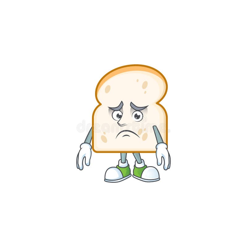 Cute Slice White Bread with Afraid Mascot Stock Vector - Illustration ...