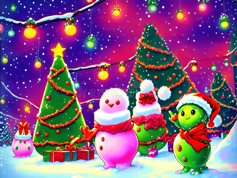 Cute Slime Creatures, Generative AI Illustration Stock Photo - Image of ...