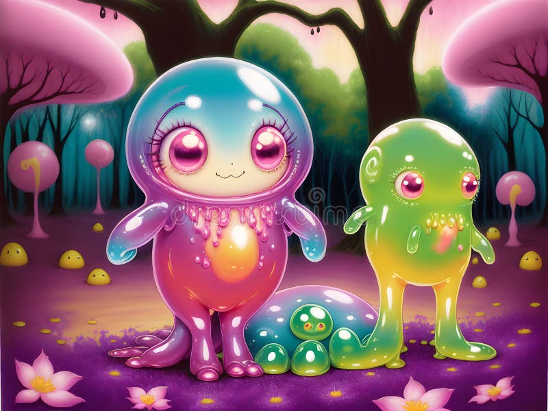 Cute Slime Creatures Stock Illustrations – 328 Cute Slime Creatures ...