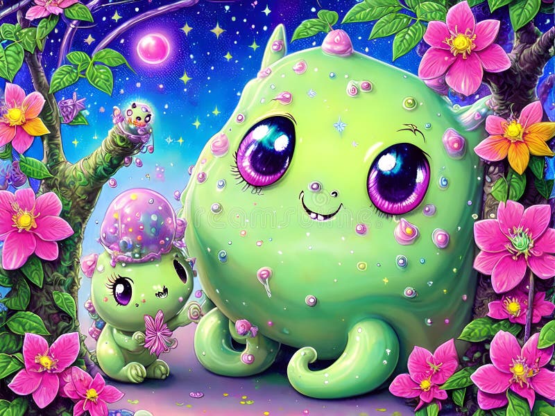Cute Slime Creatures Stock Illustrations – 328 Cute Slime Creatures ...