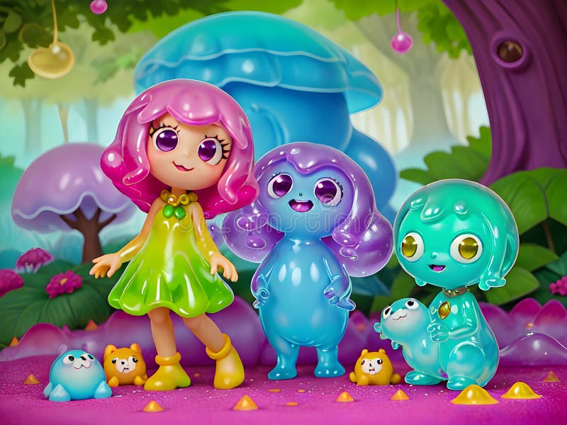 Cute Slime Ghost or Monster AI Generated Character Stock Illustration ...