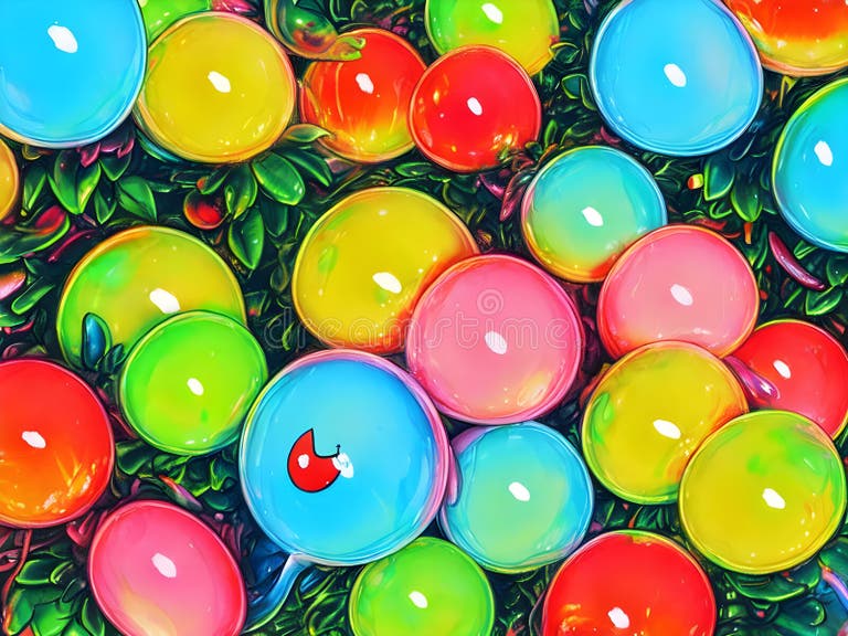 Cute Slime Creatures, Generative AI Illustration Stock Illustration ...