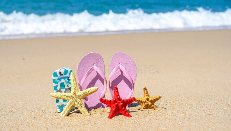 Cute Slipper Sticking Out of the Sand Stock Illustration - Illustration ...