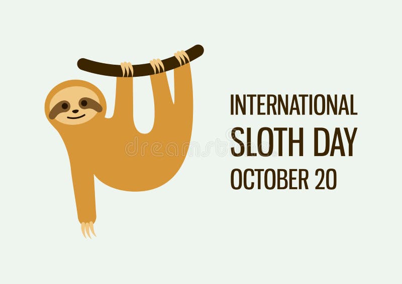 International Sloth Day Vector Stock Vector - Illustration of isolated ...