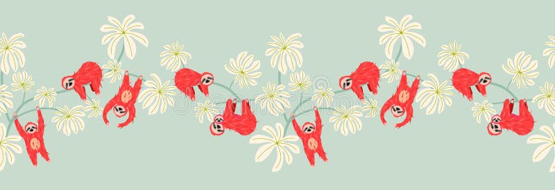 Leaf Border Sloth Stock Illustrations – 78 Leaf Border Sloth Stock ...