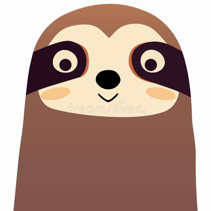 Cute Sloth on Gray Background. Stock Vector - Illustration of jungle ...