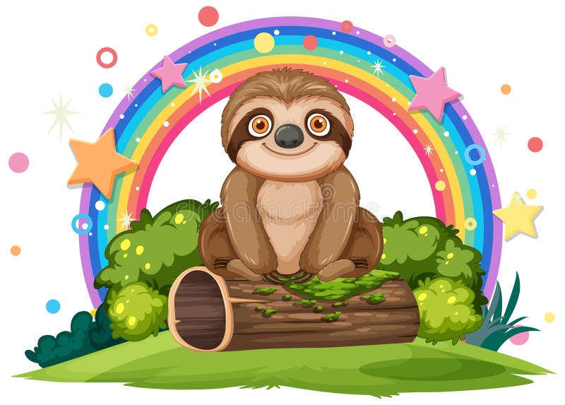 Cute sloth sitting stock vector. Illustration of children - 333177605