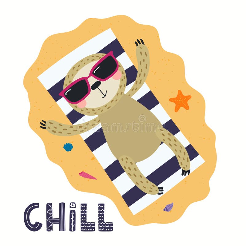 Sloth Sunbathing Stock Illustrations – 51 Sloth Sunbathing Stock ...