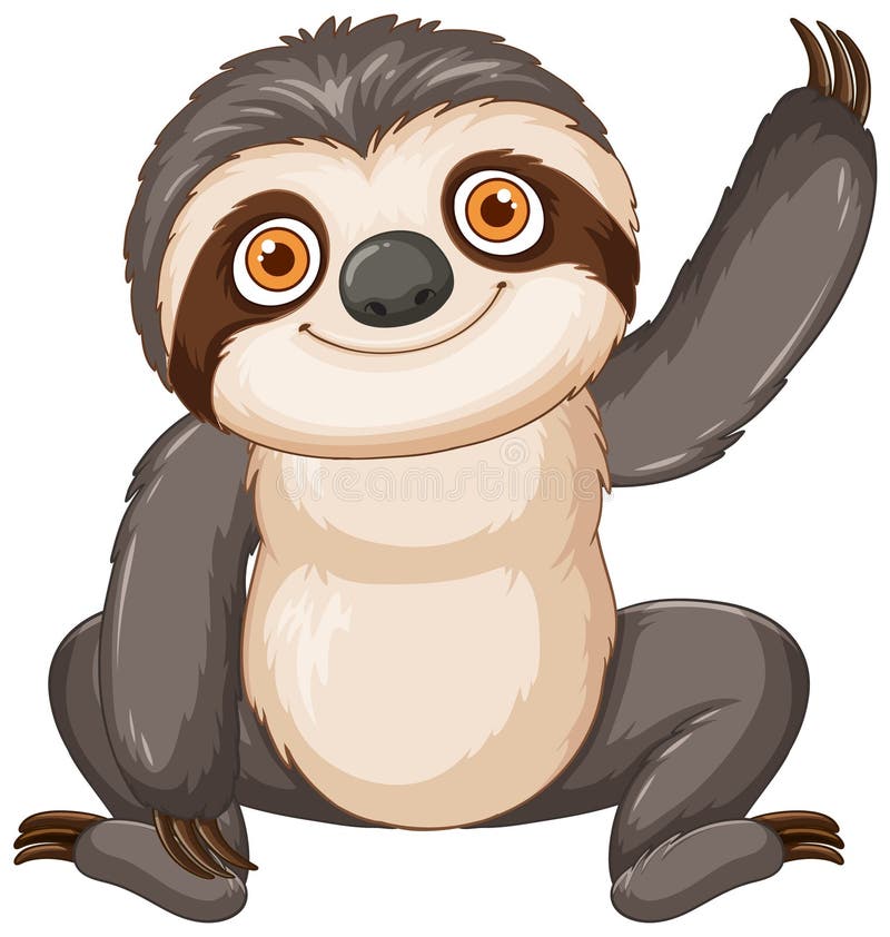 Cute sloth waving stock vector. Illustration of character - 319487807