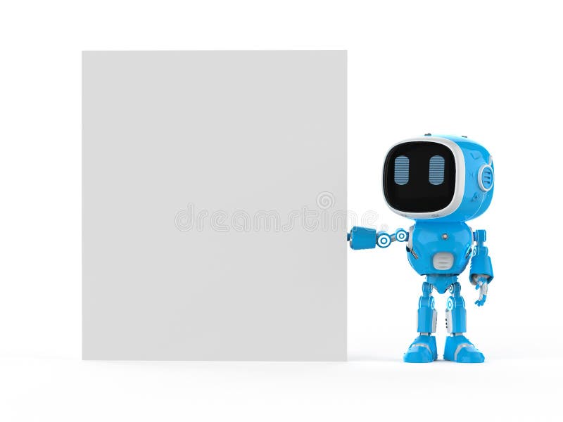 Robot with empty note stock illustration. Illustration of inform ...