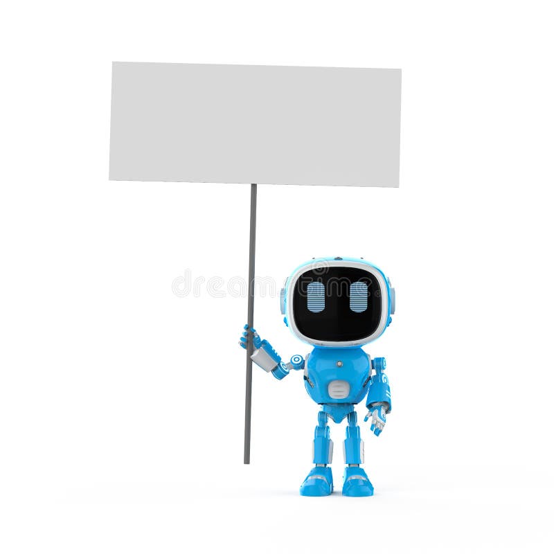 Robot with empty note stock illustration. Illustration of inform ...