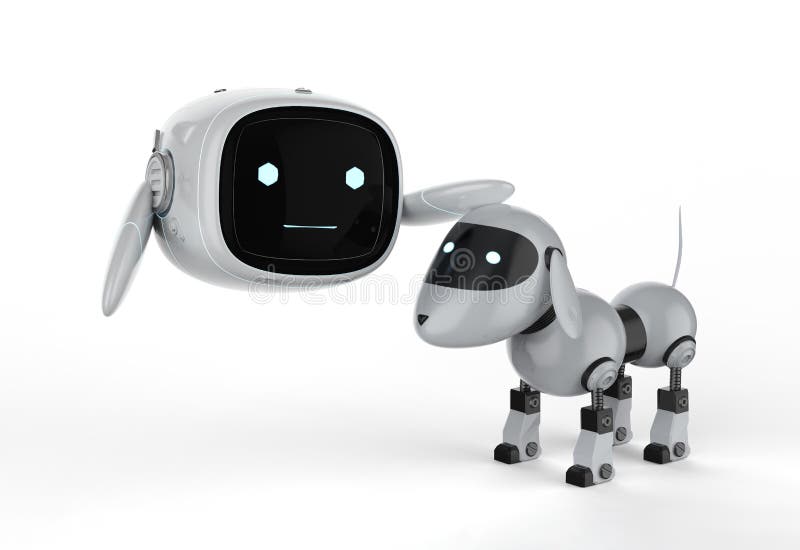 Cute and Small Artificial Intelligence Robot with Dog Robot Stock ...