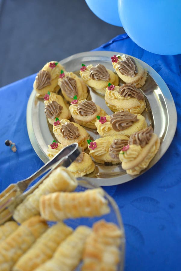 Cute Small Cakes on a Birthday Party Stock Photo - Image of cakes ...