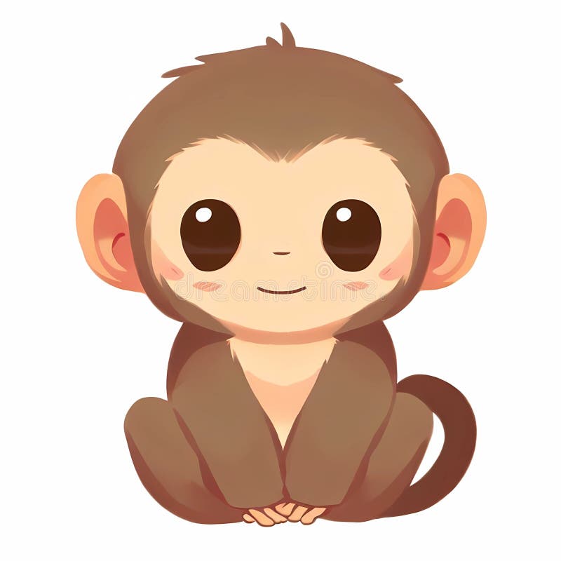 Small Monkey Sitting on Log Holding Fishing Rod. Generative AI Stock ...