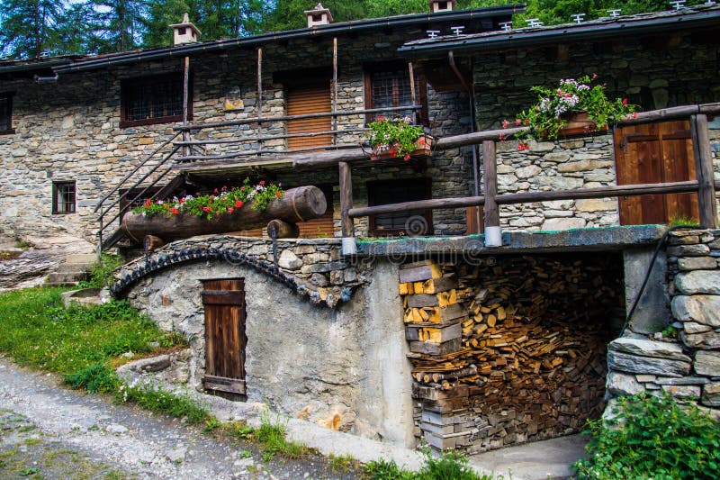 Small Stone Hut in a Picturesque Woody Terrain Stock Photo - Image of ...