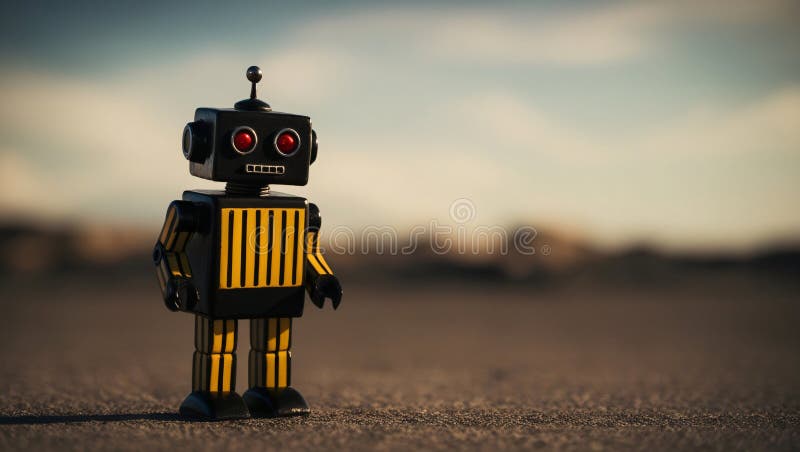 A Cute, Small, Yellow Astronaut Robot with a Simplistic Face and ...
