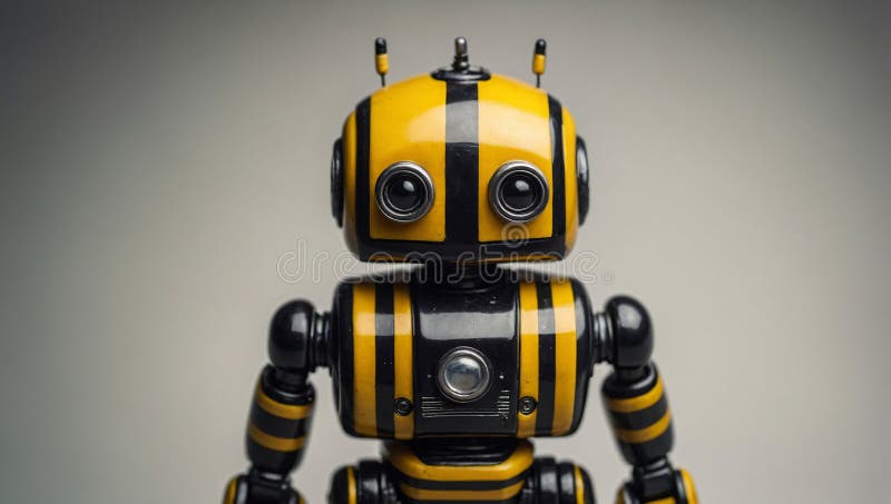 A Cute, Small, Yellow Astronaut Robot with a Simplistic Face and ...