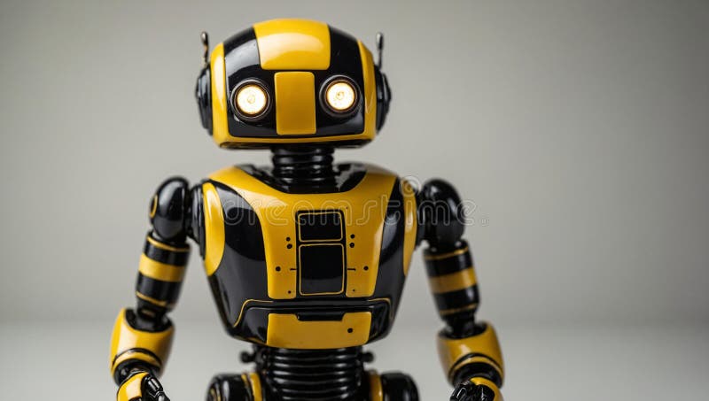 A Cute, Small, Yellow Astronaut Robot with a Simplistic Face and ...