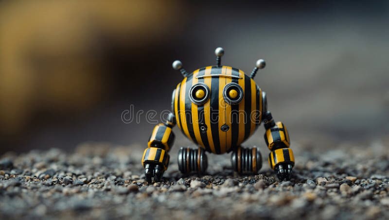 A Cute, Small, Yellow Astronaut Robot with a Simplistic Face and ...