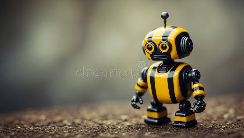 A Cute, Small, Yellow Astronaut Robot with a Simplistic Face and ...